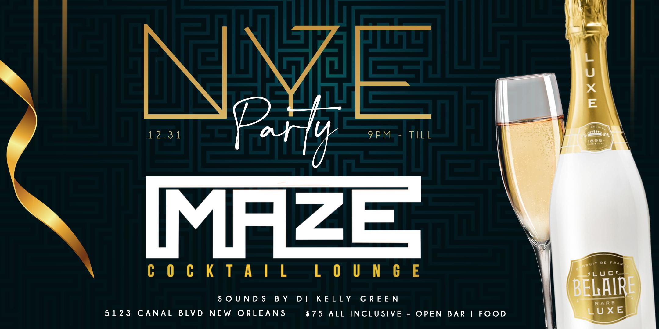 MAZE Cocktail Lounge – NYE Champagne Party – UrbanOrleans.com